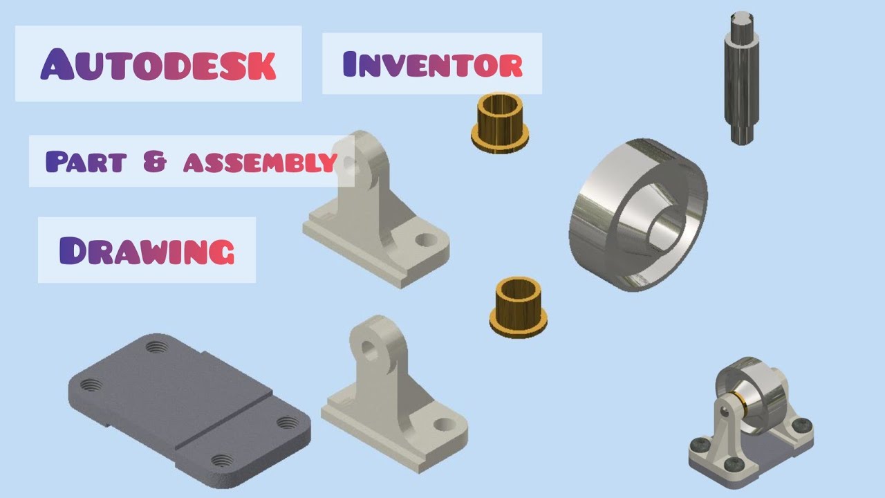 Belt roller support - Autodesk Inventor in | Engineering drawing ...
