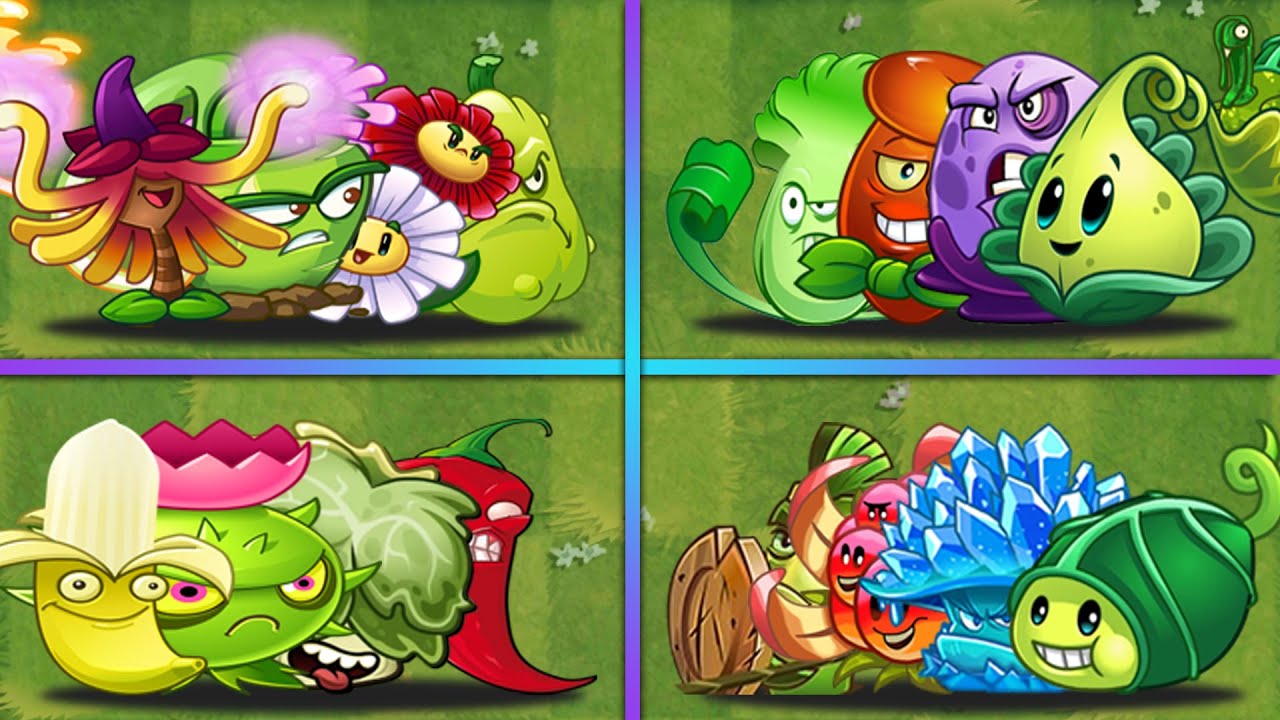 4 Team HAPPY + ANGRY Plants - Who Will Win? - PvZ 2 Team Plants Battlez ...
