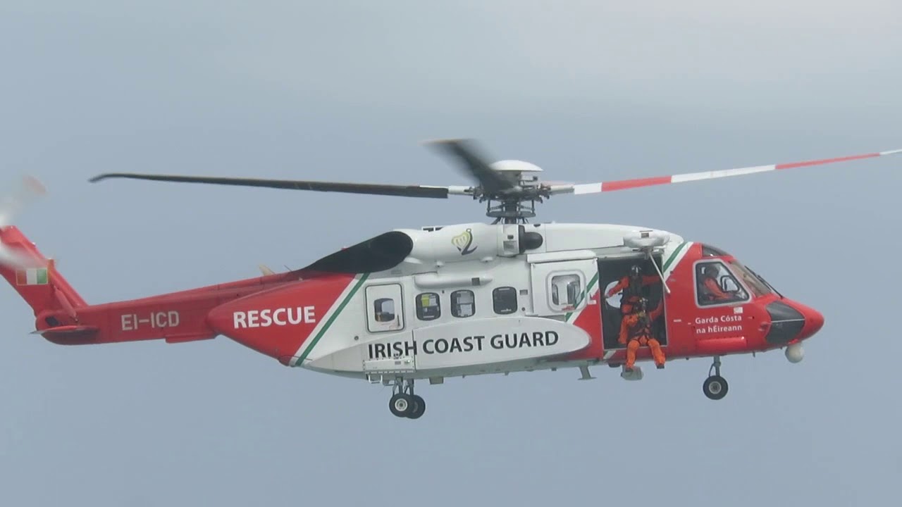 Irish coastguard helicopter rescue 116 demonstrateing a rescue at the ...