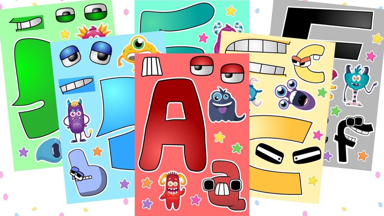 🌈ALPHABET LORE ( A-F ) ASMR Sticker Book Decorating #paperdiy #sticker ...