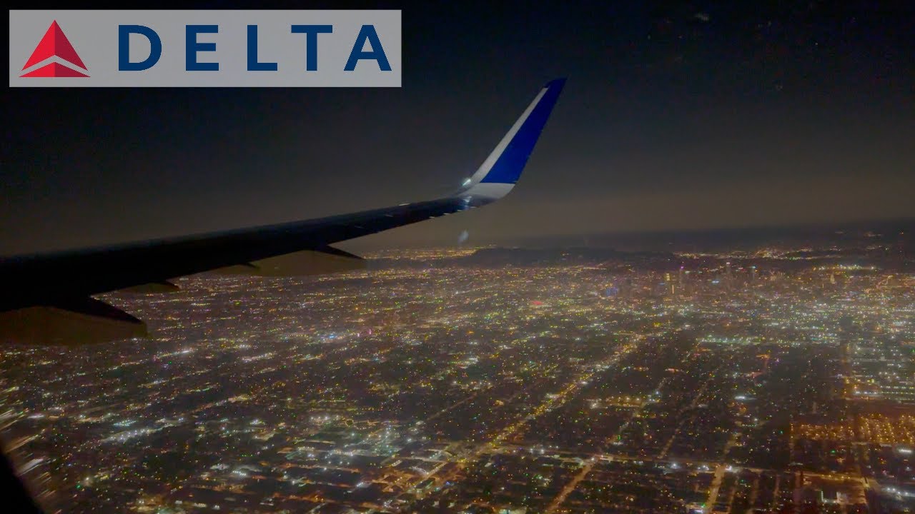 Spectacular night landing into LAX onboard Delta A321 from Salt Lake ...