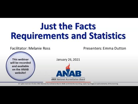ANAB Webinar: Just the Facts: Requirements and Statistics - YouTube
