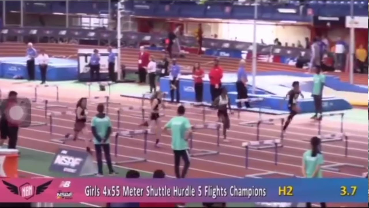 New Balance Nationals Indoor 2019 Shuttle Hurdle Relay - YouTube