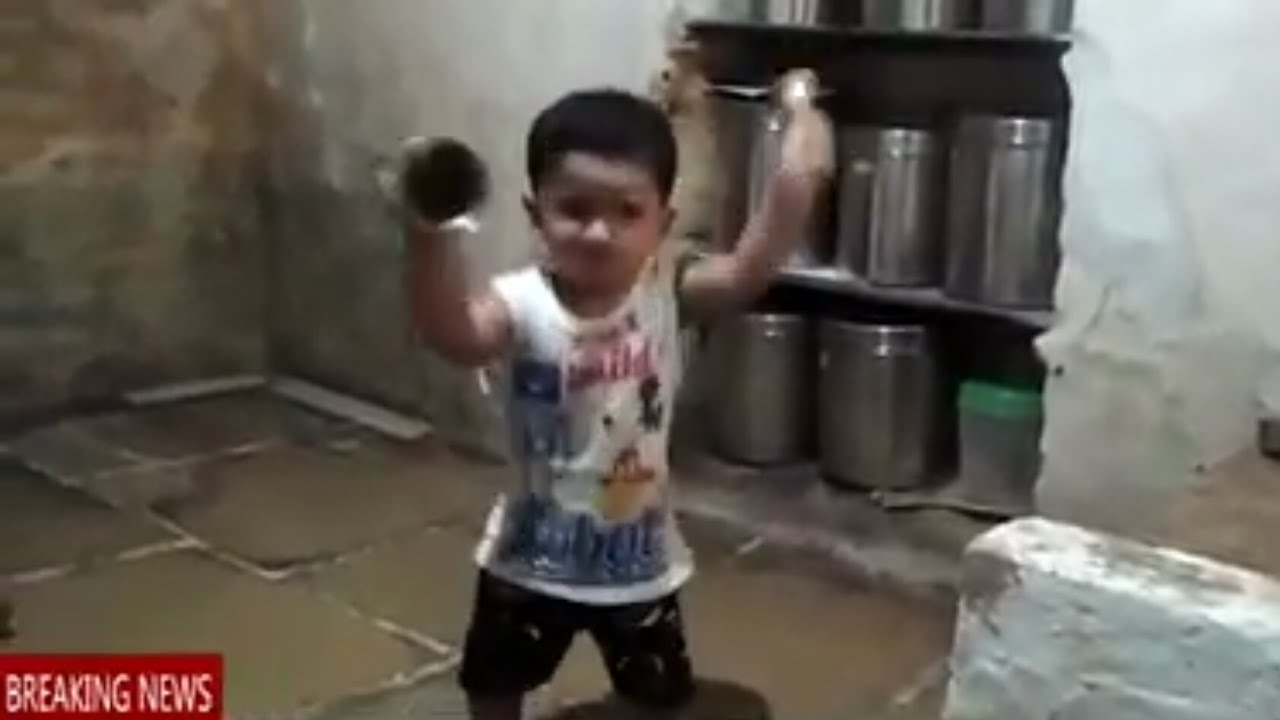 Cute Indian baby boy dancing with Bells , tejas praying god - YouTube