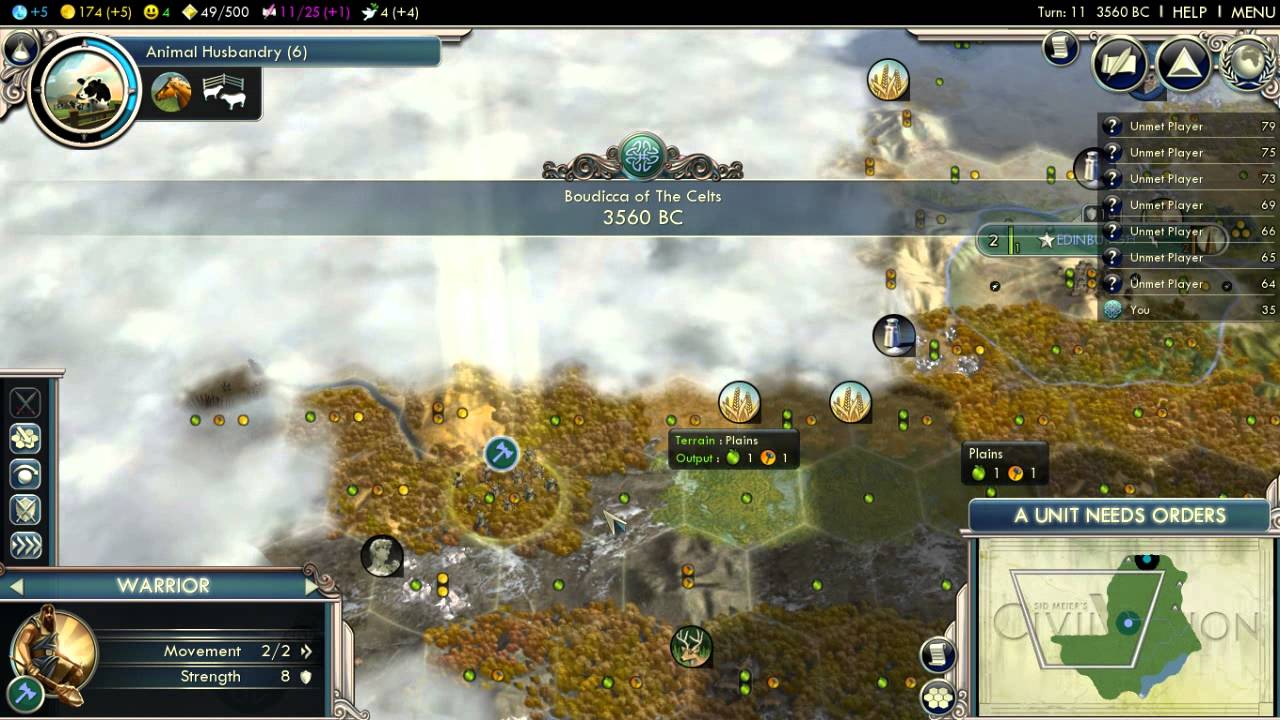 Civilization 5 Deity Challenge 12 The Celts P01 - YouTube