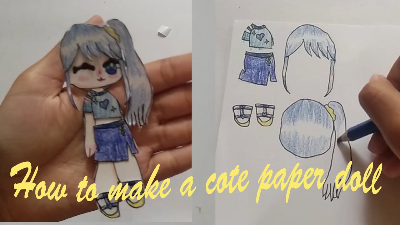 How to make a cute paper doll /13 B - YouTube