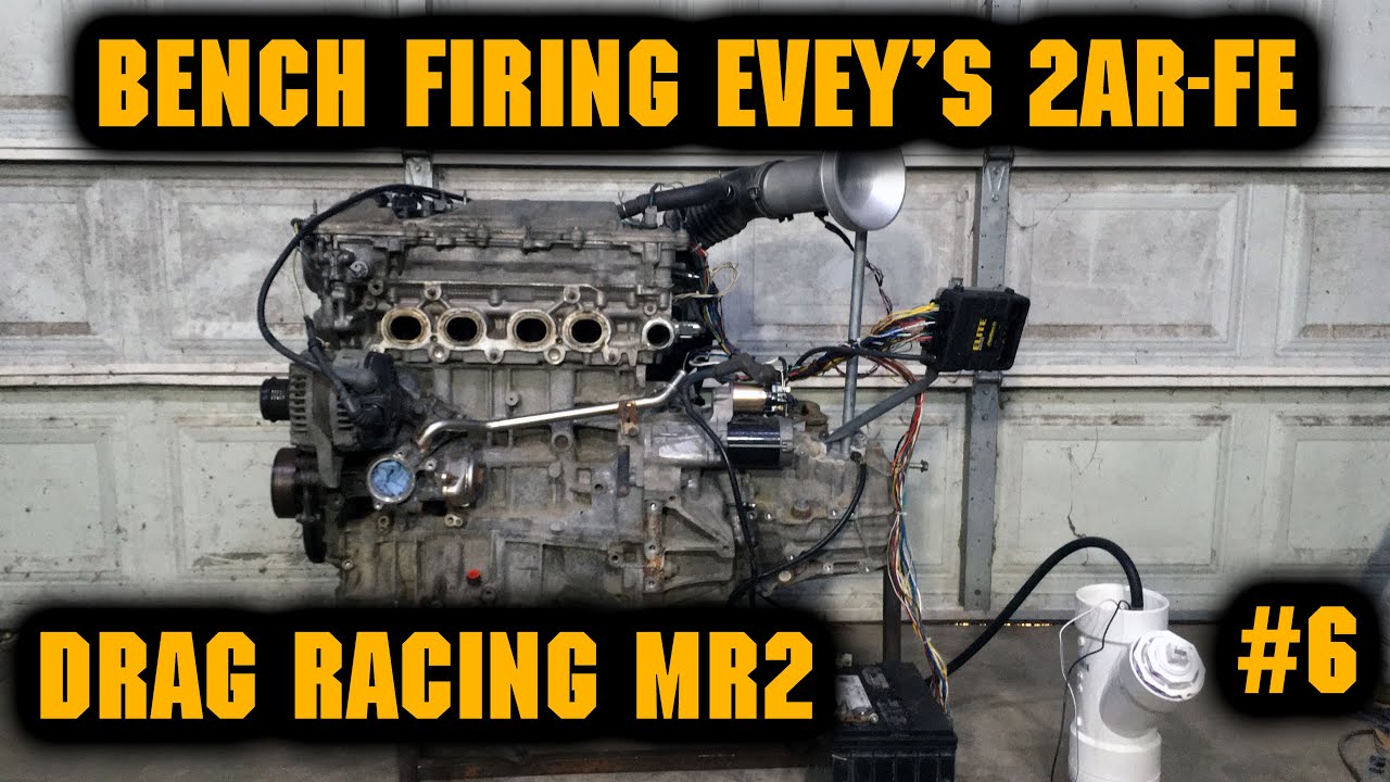 Bench firing 2AR-FE for MR2 Drag racer (Evey #6) - YouTube