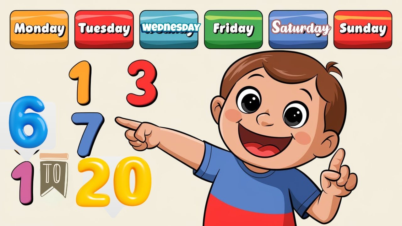 Counting & Days for Kids | Learn Number Names & Days of the Week - YouTube