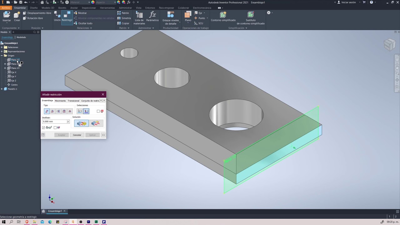 Inventor - Ensamble 5a parte 4 - YouTube