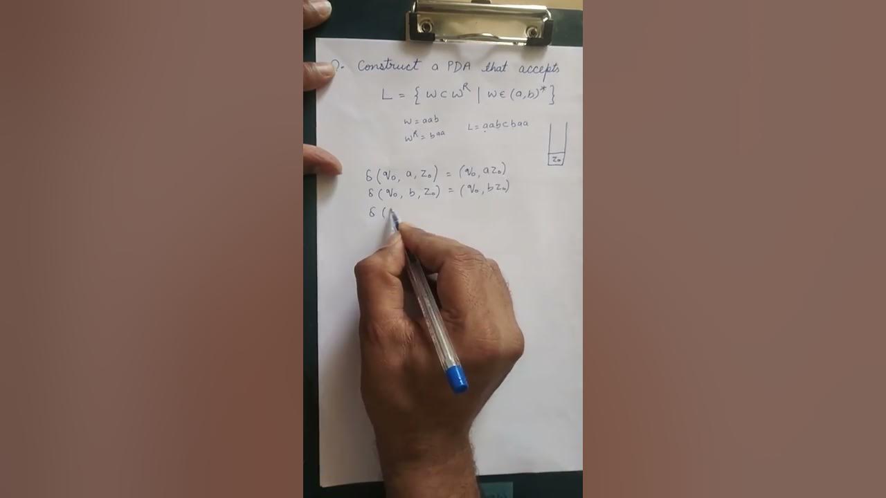 Construct PushDown Automata for Palindrome wcw^r. - YouTube