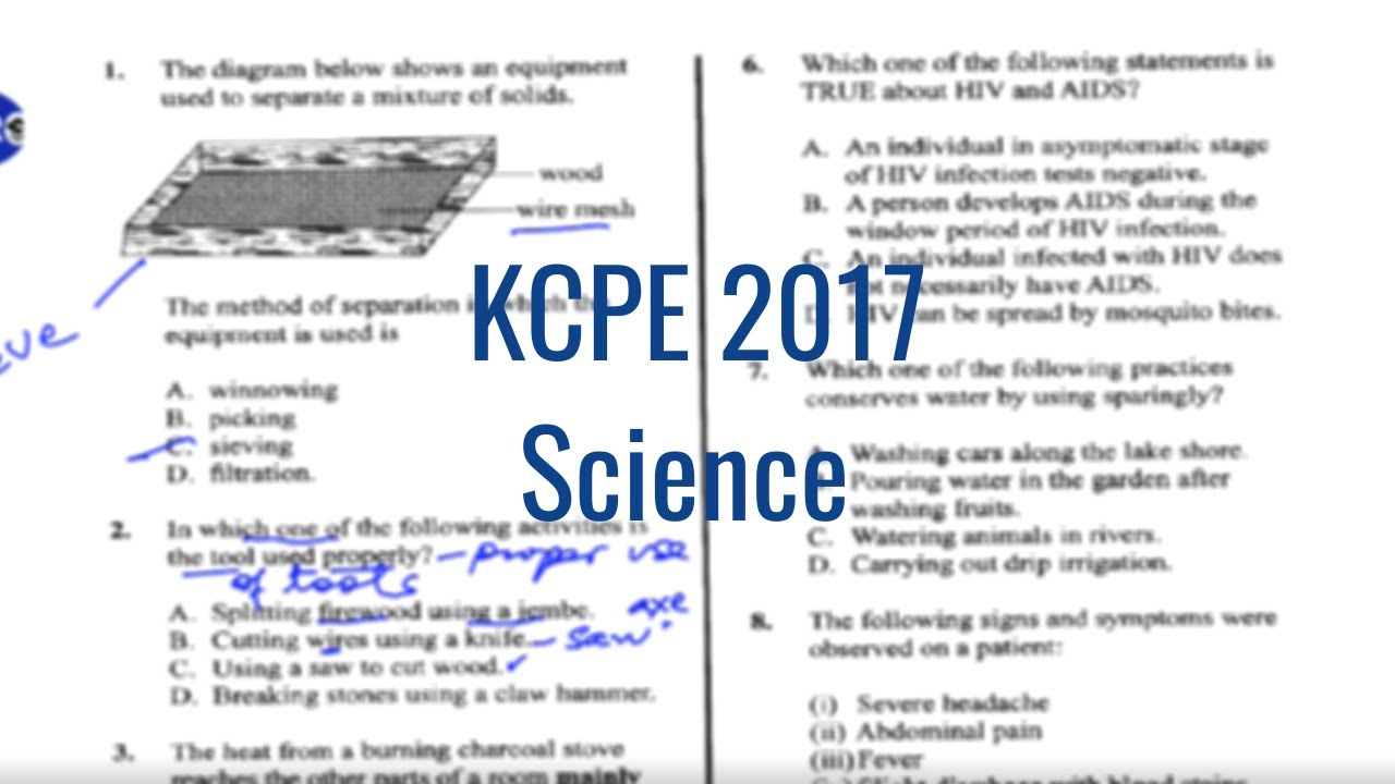 KCPE 2017 Science Question 1 To 2 YouTube kcpe-2017-science-question-1-to-2-youtube