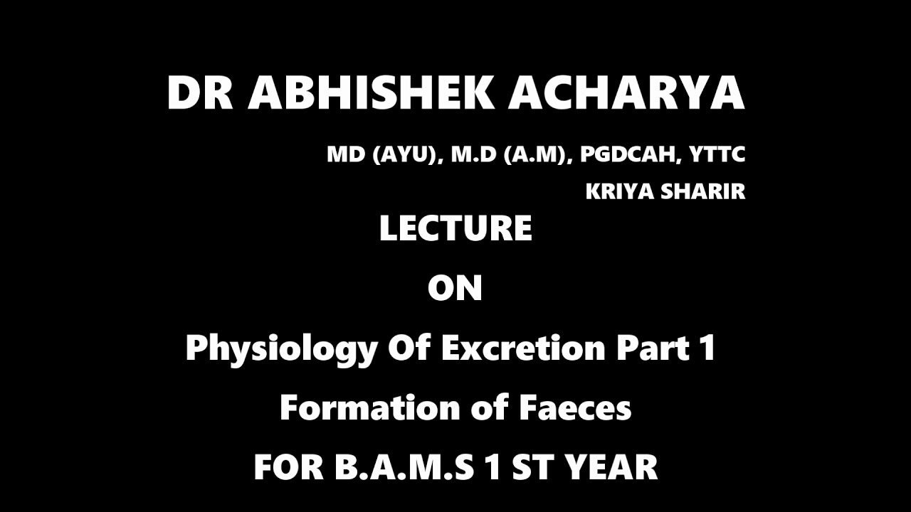 Physiology of Excretion Part 1 Formation of Faeces - YouTube