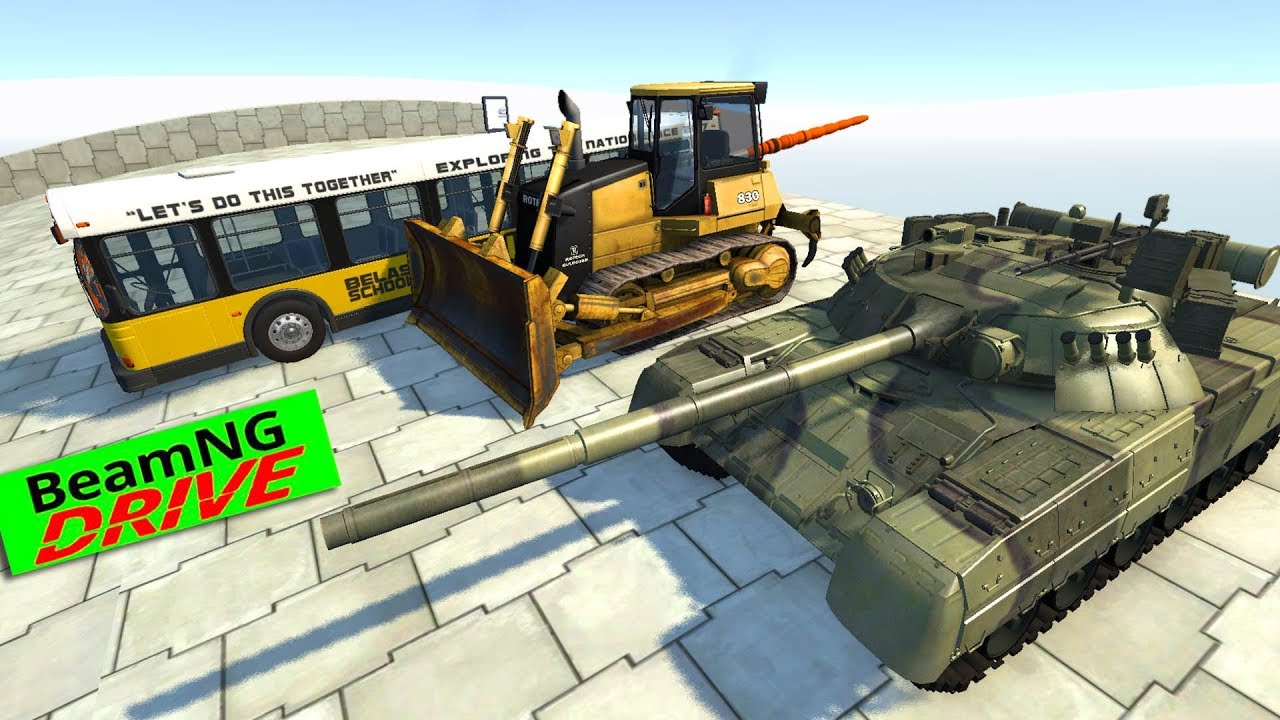 High Speed Jumping and Crashes High Speed Bus, Tank, Bulldozer, Jump ...