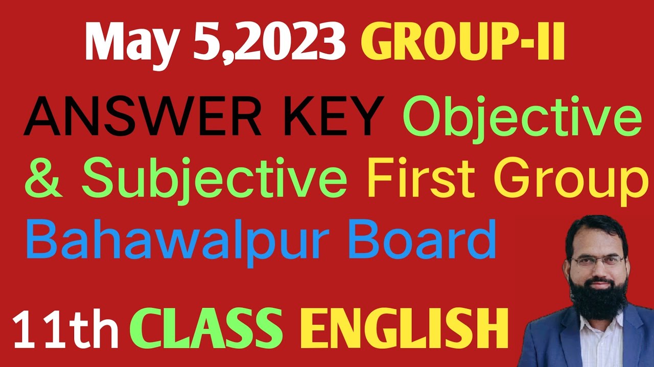 Answer key | 2nd Group | Objective & Subjective Annual Paper BISE BWP ...