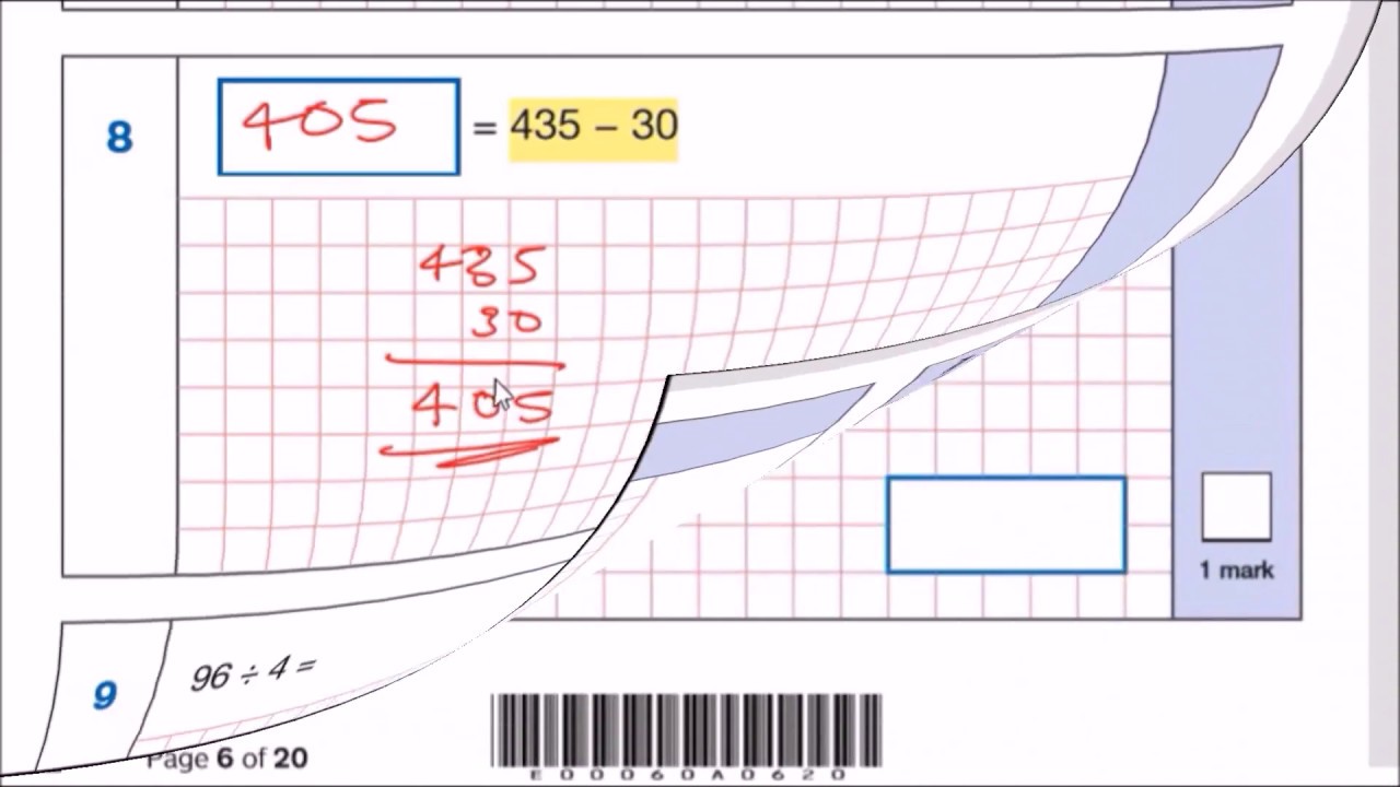 KS2 Maths SATS 2016 | Paper 1 Arithmetic | Questions 1 to 9 - YouTube