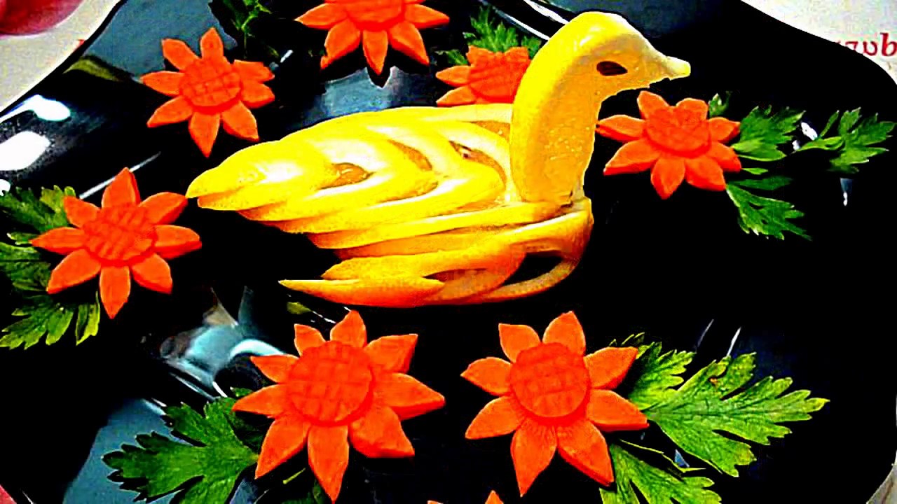 HOW TO MAKE LEMON BIRD - LEMON CARVING & FRUIT GARNISH - VEGETABLE ...