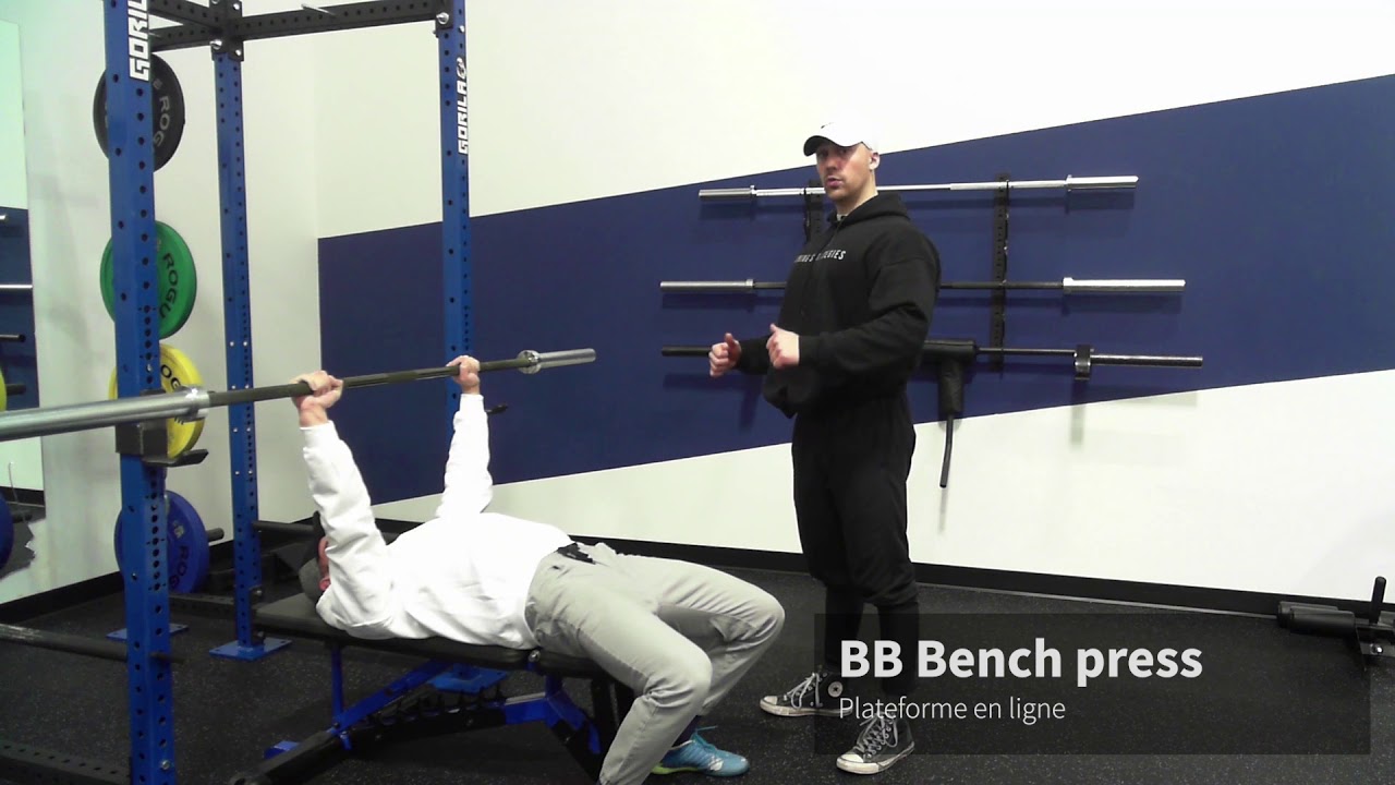 Plateforme en ligne, BB bench press - YouTube
