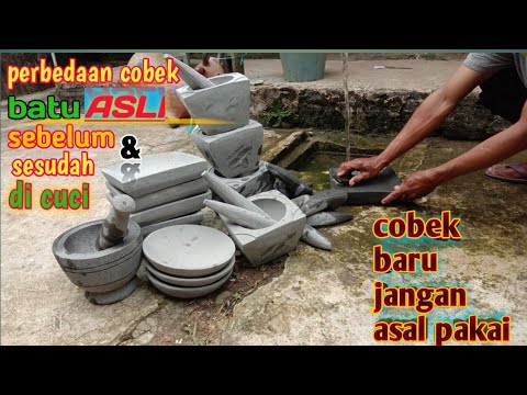 cara mencuci cobek,lumpang,ulekan yang baru di beli ||biar kinclong