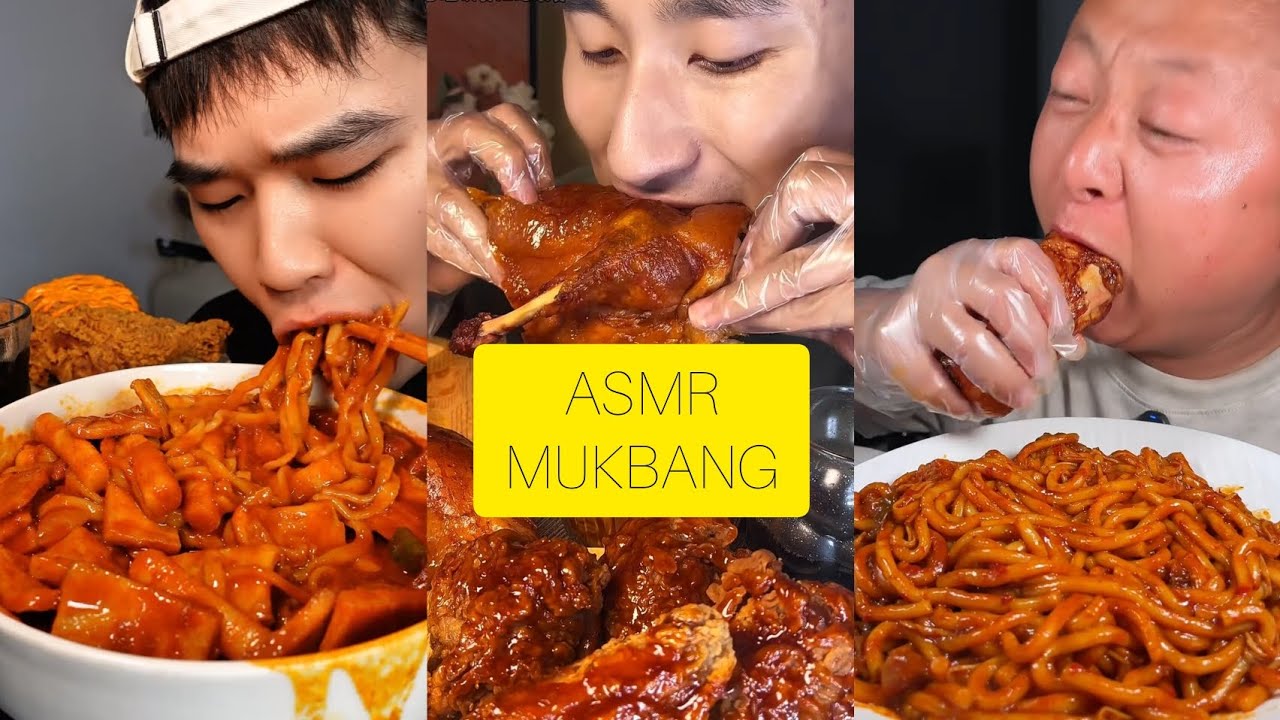 ASMR Spicy Noodles & Crispy Chicken Compilation 🌶️🍗 | Slurpy, Crunchy ...