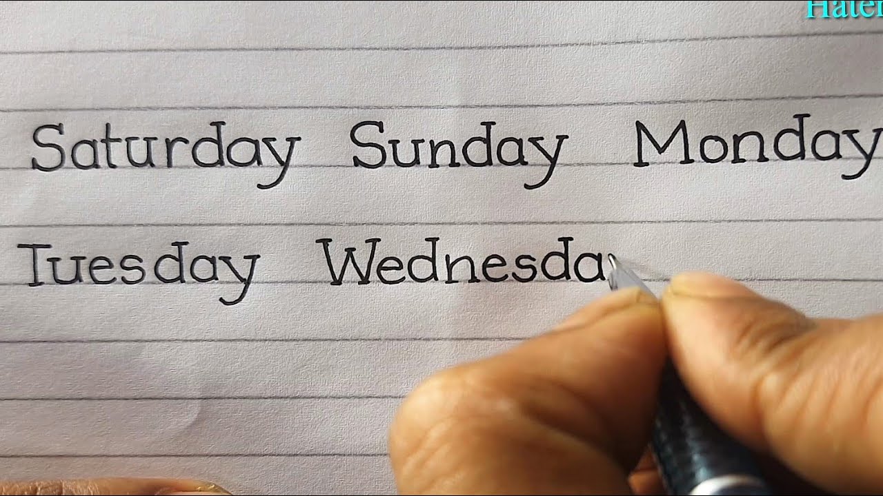 Neat and Clean Writing || English days of the week - YouTube