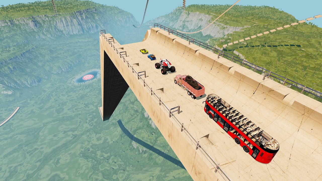 Mega Ramp Car Crashing - Beamng.Drive - YouTube