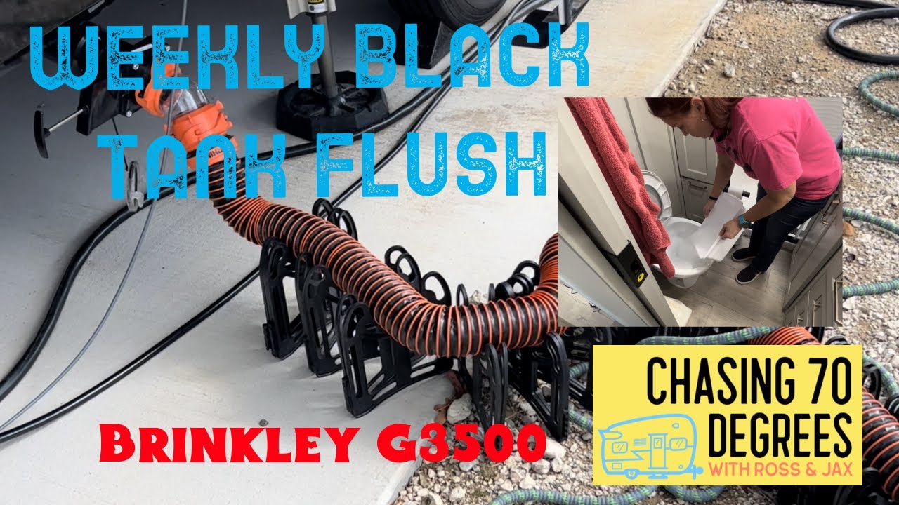 Weekly black water flush and grey tank dump on the Brinkley G3500! - YouTube