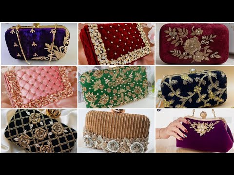 Beautiful Stylish velvet Clutch Designs For Girls . Designer Velvet ...