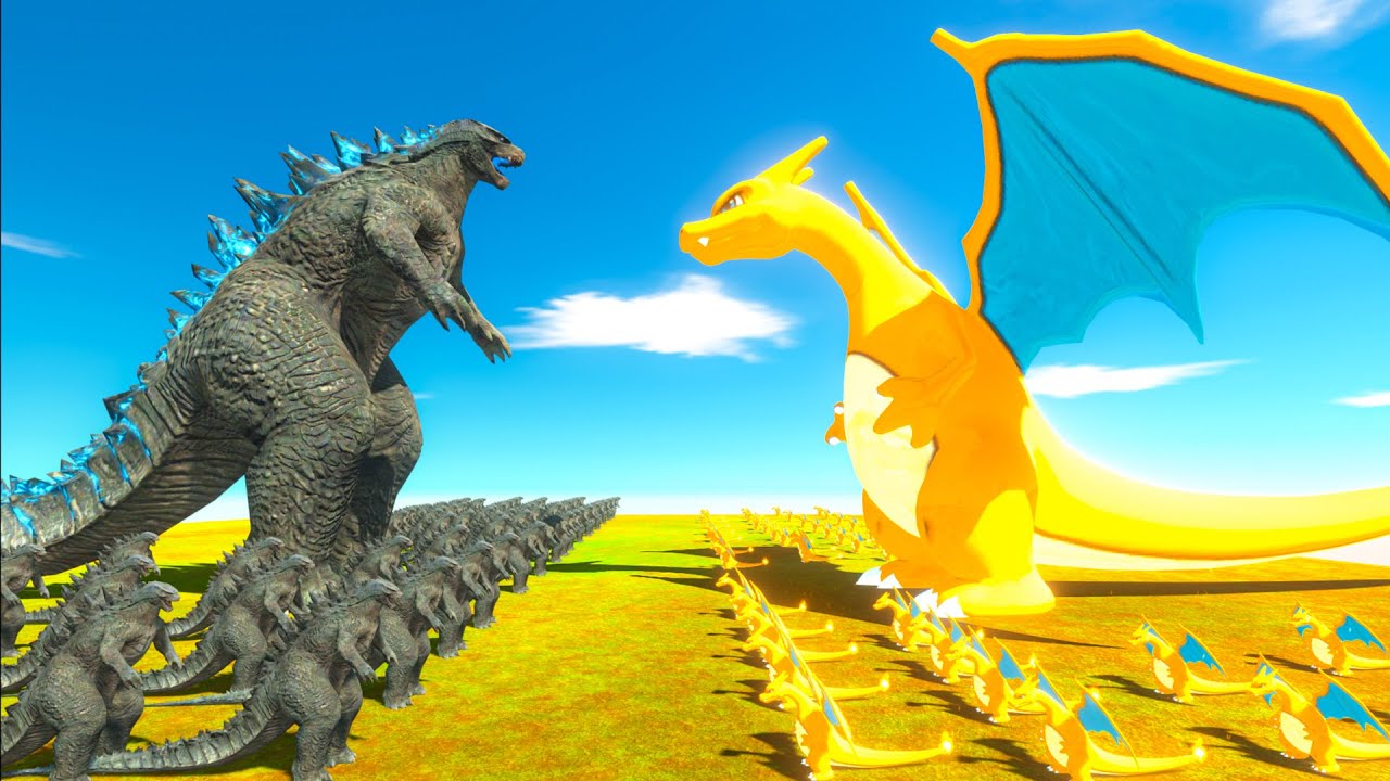 Growing Godzilla VS Charizard size comparison - Animal Revolt Battle ...