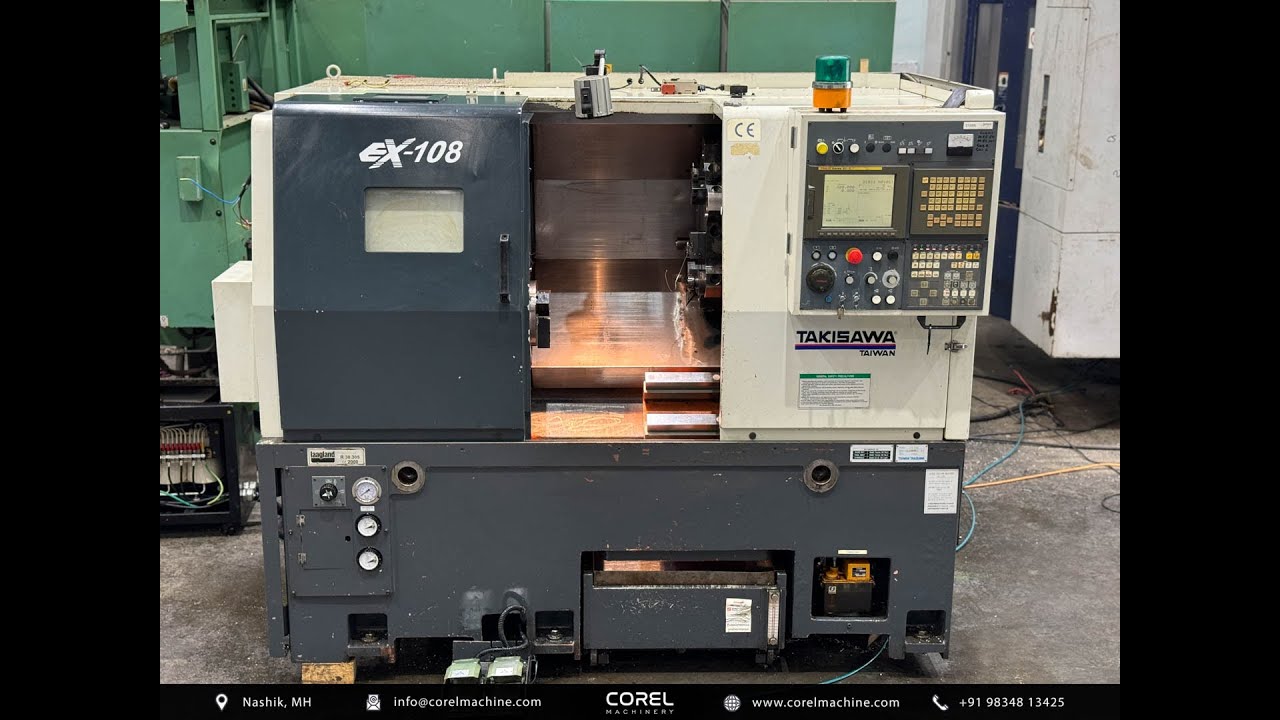 TAKISAWA EX-108 CNC LATHE - YouTube
