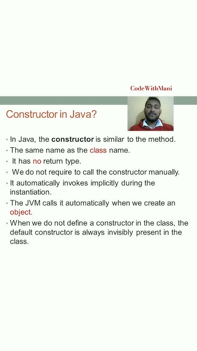 Constructor In Java Java Shortsvideo Developers Programming Interview Question Programmer