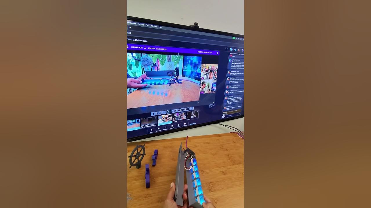 adafruit.com/3dhangouts 468 Turntable UI, Visual Timer and Robot Grabber #adafruit #3dprinting ...