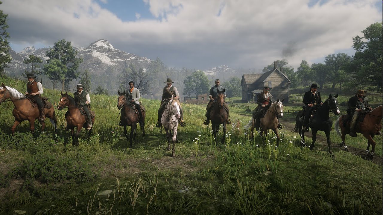 RDR2 - Riding with bodyguards into Saint Denis - YouTube
