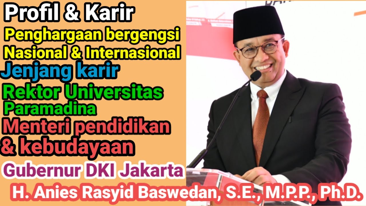 Profil & Prestasi Anis Rasyid Baswedan Dari, mulai dari Mendikbud ...