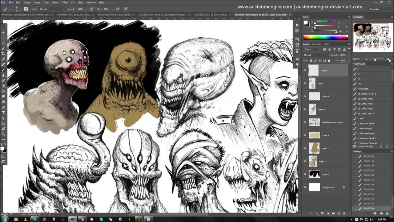 How to Delete the White From Line Work in Photoshop - YouTube