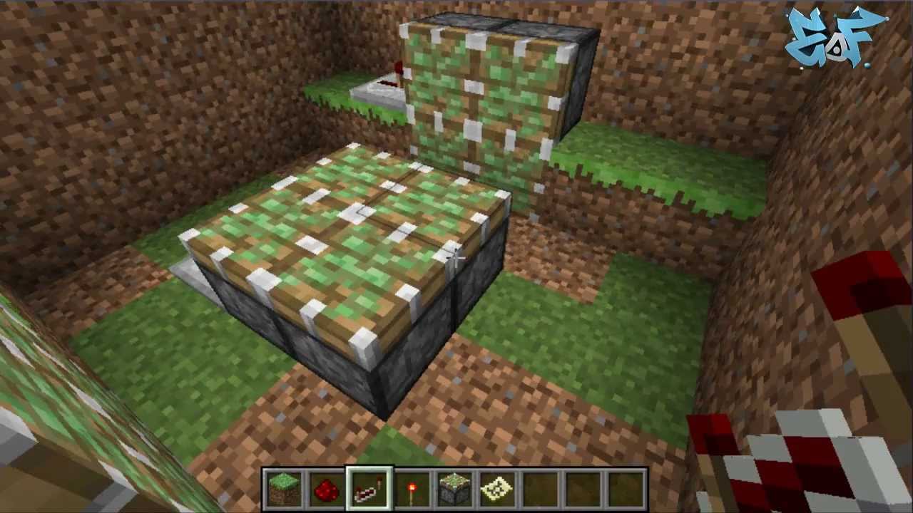 Minecraft: Redstone Tutorials | MCWP | Easy | Piston Trap Door Tutorial w/ ELEMENTofFROST - YouTube