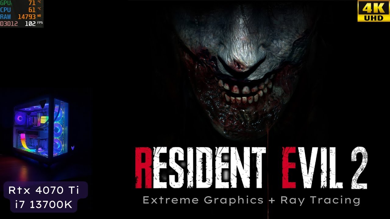 Resident evil 2 - 4k UHD graphics + Ray tracing ON || RTX 4070ti and i7 ...