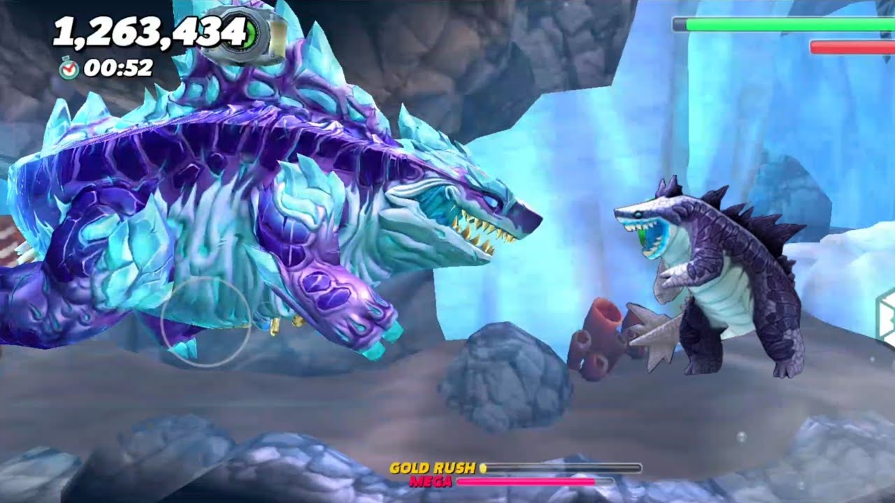 hungry shark world shin sharkjira vs mecha sharkjira - Full Gameplay ...