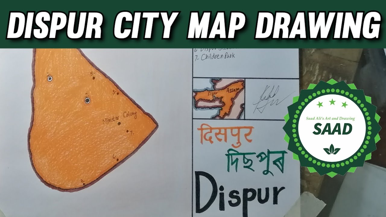 How to draw Dispur city map SAAD - YouTube