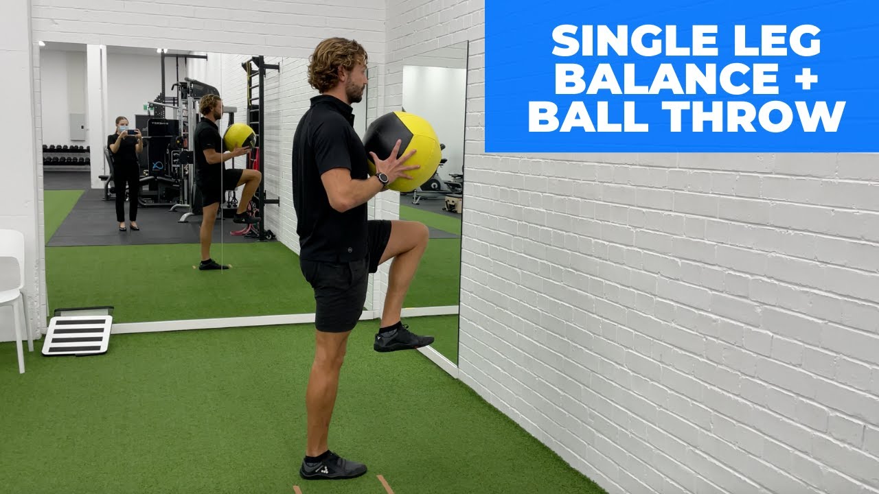 Single Leg Balance + Ball Throw - YouTube