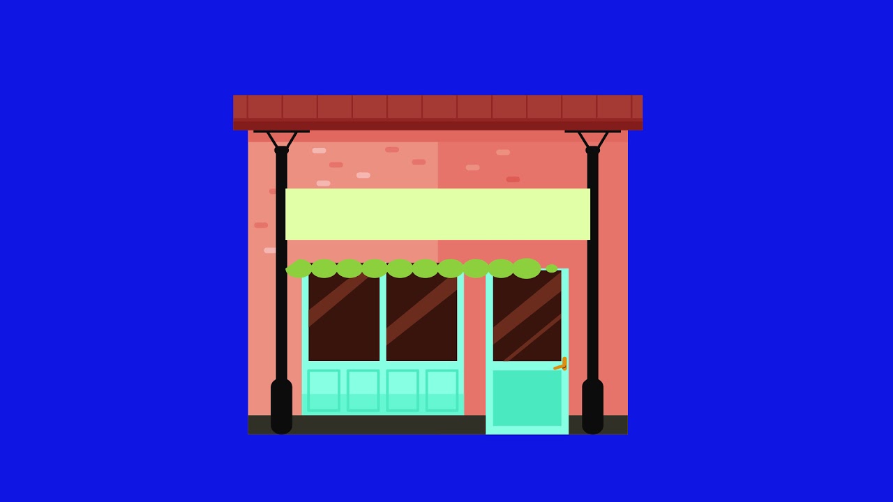 2D house animation on a blue background. Chrome key For all! - YouTube