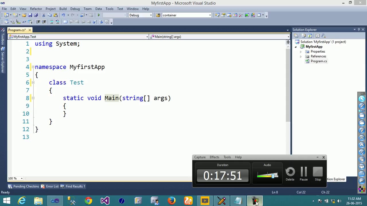 frist console program in c# - YouTube