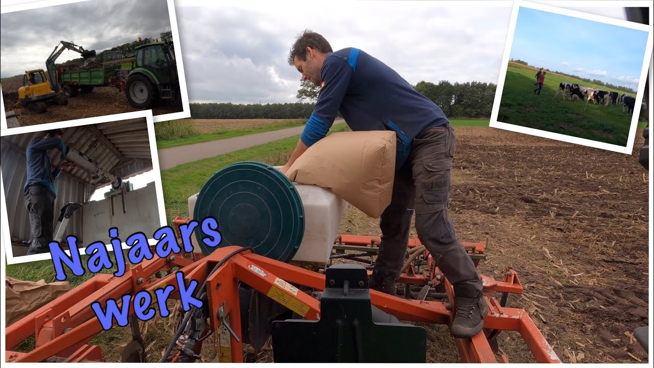 Vaste mest strooien, groenbemester zaaien en meer - YouTube