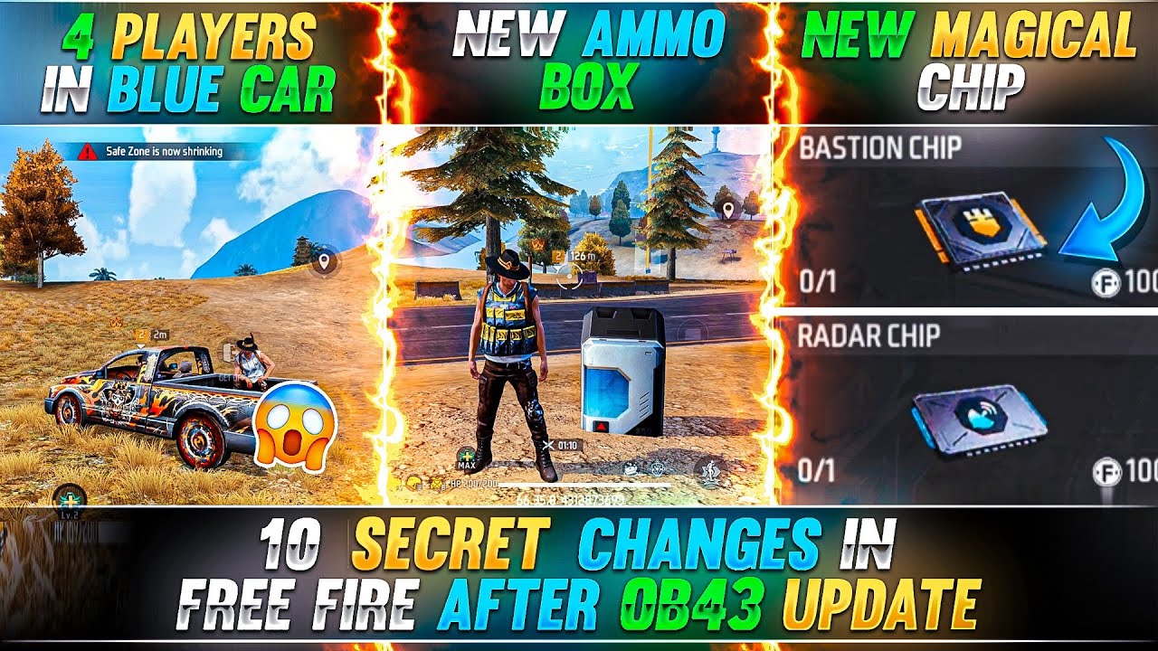 10 SECRET CHANGES IN FREE FIRE AFTER OB43 UPDATE | FREE FIRE NEW OB43 ...
