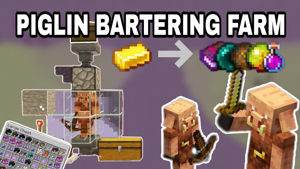 Minecraft pe Easy Piglin Trading Farm | Easy Piglin Trading Farm pe ...