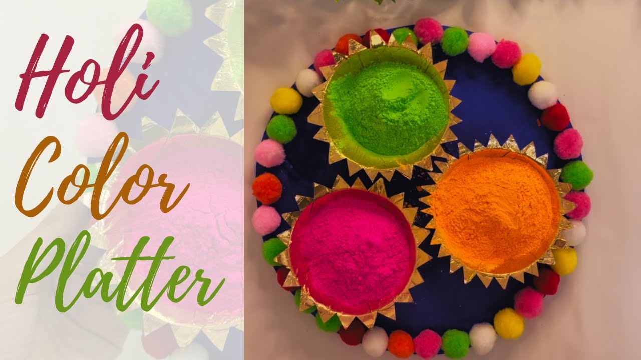 DIY Holi Color Platter | Festive Art & Craft for Holi 2025 - YouTube
