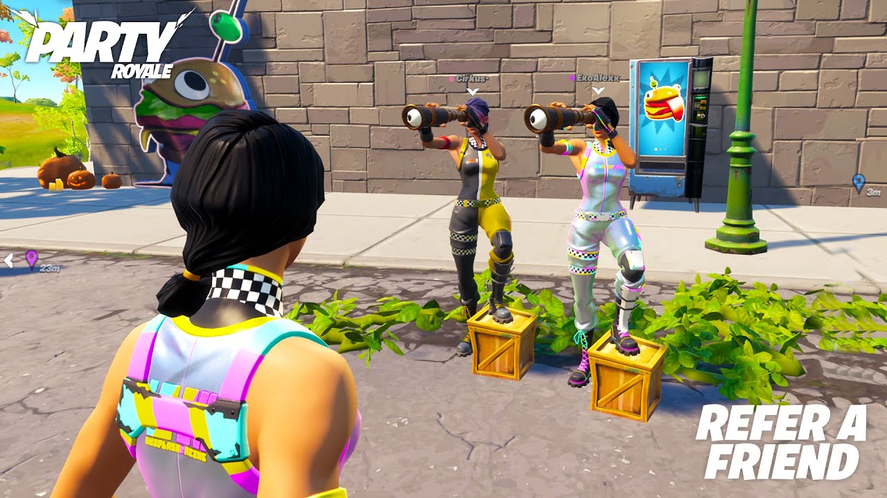 Going into Party Royale with the New RAINBOW RACER Skin! - YouTube