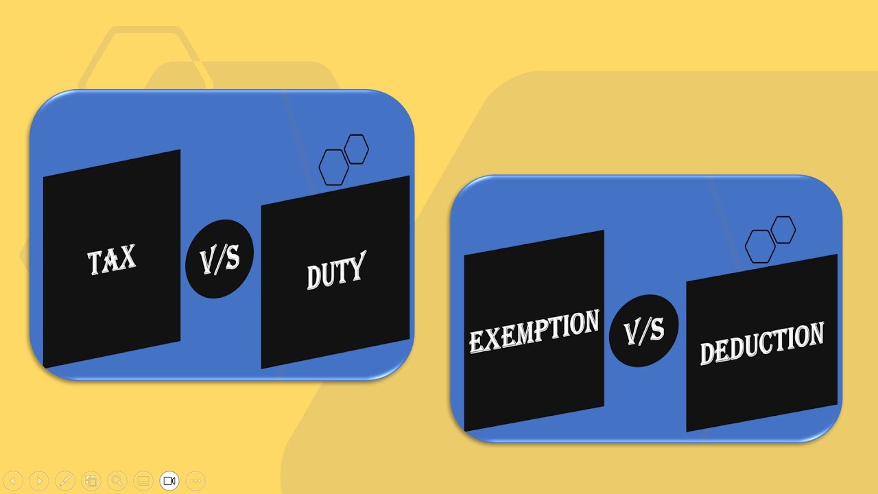 exemption vs deduction in income tax/ tax vs duty - YouTube