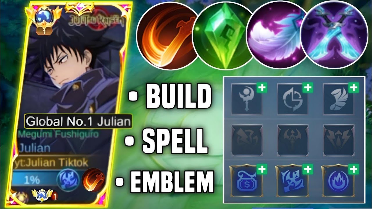 JULIAN BEST BUILD & EMBLEM MIDLANER 2023 | GAMEPLAY JULIAN MIDLANER TOP ...