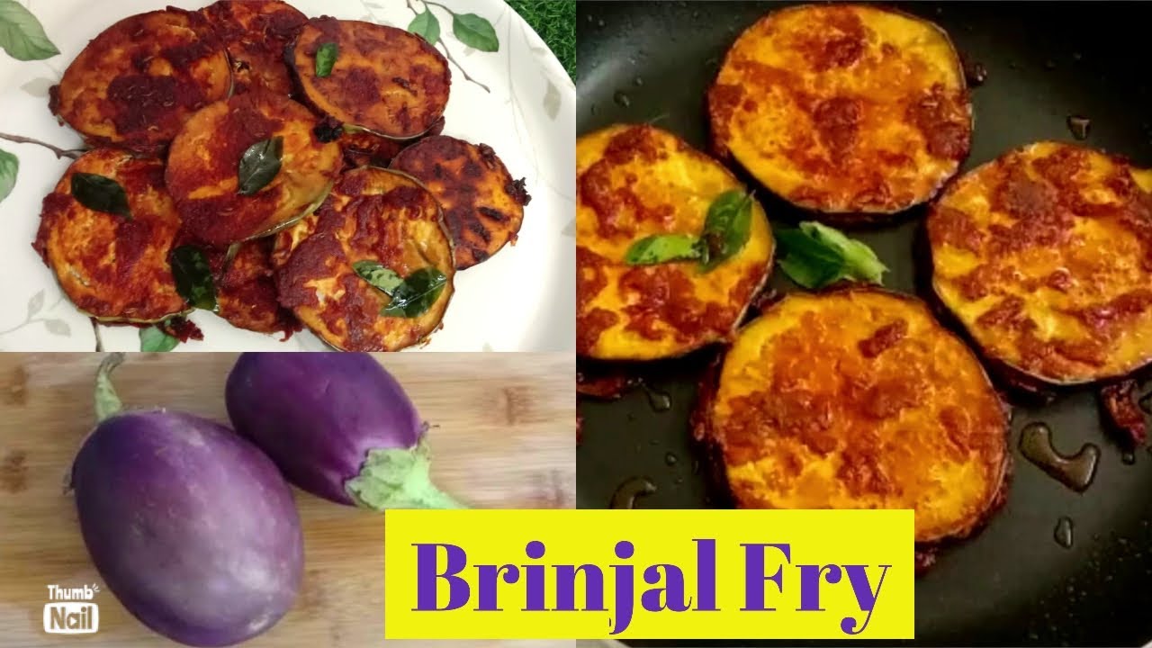 Brinjal Fry Recipe |Pan Fried Spicy Brinjal Fry| Baingan Fry ...