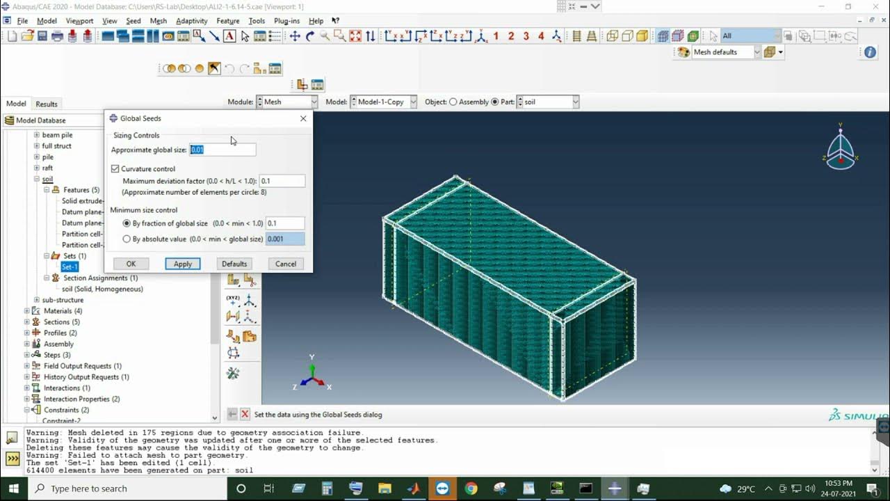 Soil structure interaction abaqus modelling and analysis - YouTube